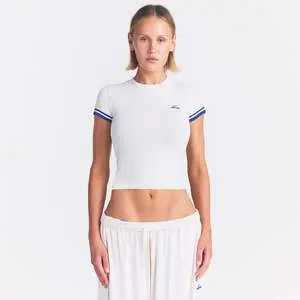 SKIMS Cropped T Shirt | Blue | | Nike Stretch Knit - Ivory