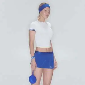 SKIMS Cropped T Shirt | Blue | | Nike Stretch Knit