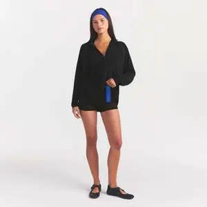 SKIMS Long Sleeve Half Zip | Black | | Nike Stretch Knit - Obsidian