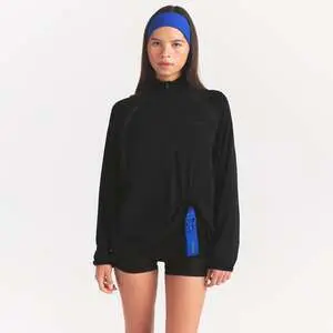 SKIMS Long Sleeve Half Zip | Black | | Nike Stretch Knit