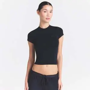 SKIMS Cropped T Shirt | Black | | Nike Stretch Knit