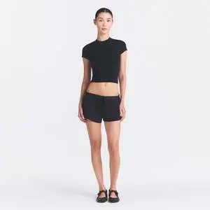 SKIMS Cropped T Shirt | Black | | Nike Stretch Knit