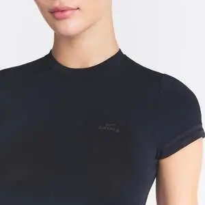 SKIMS Cropped T Shirt | Black | | Nike Stretch Knit