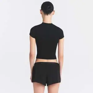 SKIMS Cropped T Shirt | Black | | Nike Stretch Knit