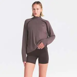 SKIMS Long Sleeve Half Zip | Deep Neutral | | Nike Stretch Knit