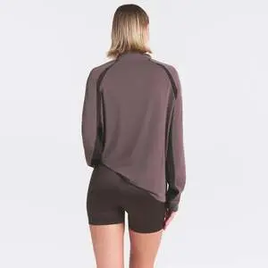 SKIMS Long Sleeve Half Zip | Deep Neutral | | Nike Stretch Knit