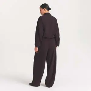 SKIMS Oversized Stretch Nylon Pants - Dark Roast