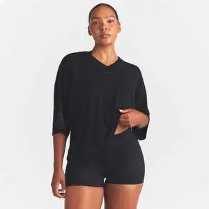 SKIMS Oversized V Neck Top | Black | | Nike Stretch Knit