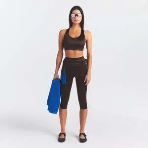 SKIMS Racerback Zip Front Bra | Deep Neutral | | Nike Satin Shine