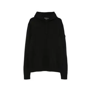Canada Goose Logo Patch Knitted Hoodie - Black