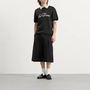 LES DEUX Pinstripe Knitted Polo