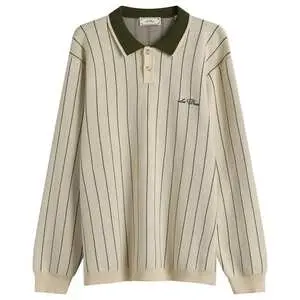 LES DEUX Signature Knitted Long Sleeve Polo - Ivory