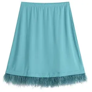 HOSBJERG Esme Feather-trimmed Midi Skirt