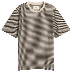 Folk 1x1 Stripe T-shirt - Espresso/stone