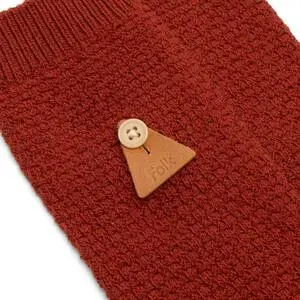Folk Ribbed Knit Crew Socks With Embroidered Patch Branding