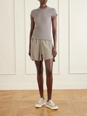 Rick Owens Level Cropped Cotton-jersey T-shirt