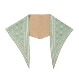 Saachi Foulard Knit Triangle Scarf - Blue