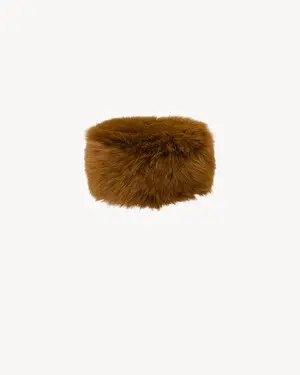 Saint Laurent Pillbox Hat In Shearling