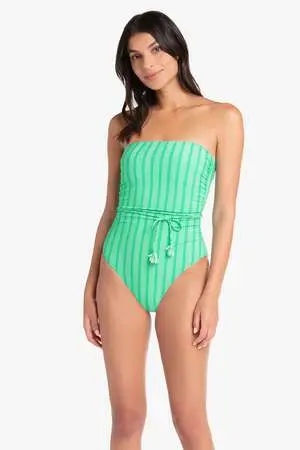 Helen Jon Tassel Belt Bandeau One-piece - Nautical Weave