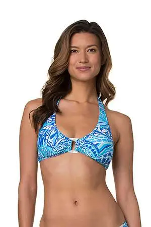 Helen Jon Shell Halter - Blue Grotto