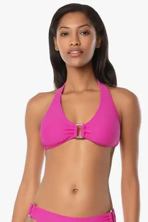 Helen Jon Tortoise Halter Crinkle Textured Raspberry