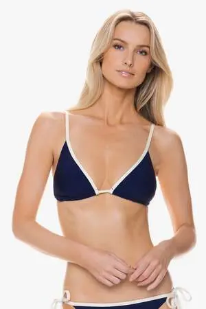 Helen Jon Over The Shoulder String Top - Navy Ivory