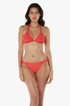 Helen Jon Ring Hipster Bikini Bottoms - Coral