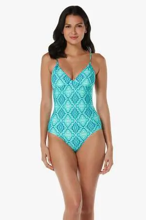 Helen Jon Tie Back One-piece - Marbella Tile