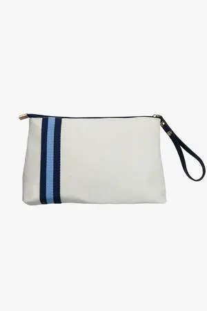 Helen Jon Clutch With Striped Detail - Navy