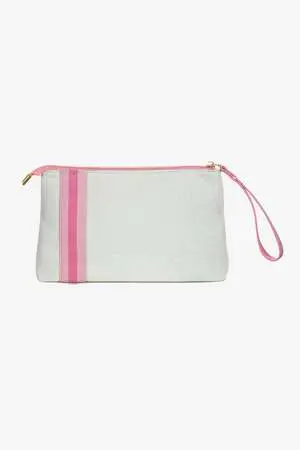 Helen Jon Clutch With Striped Detail - Shell Pink