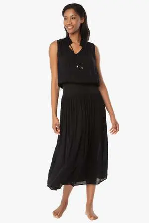 Helen Jon Sleeveless Smocked Dress Black