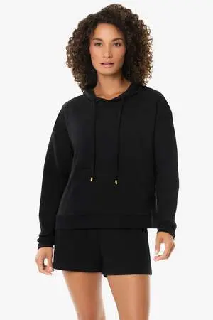 Helen Jon Hooded Knit Lounge Hoodie - Black