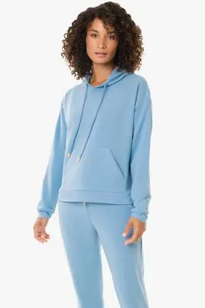 Helen Jon Hooded Knit Lounge Hoodie - Light Blue
