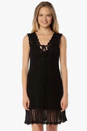 Helen Jon Valentina Crochet Dress - Black