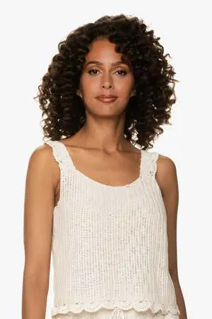 Helen Jon Scallop Crochet Tank - Ivory