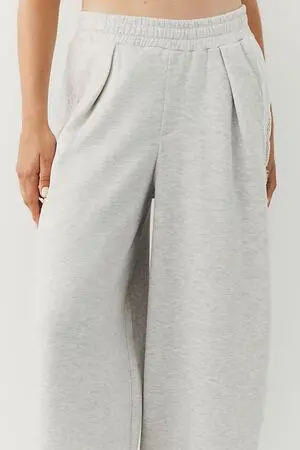 Daily Practice Lace Trimmed Jogger Pants - Light Grey
