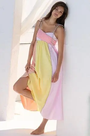 English Factory Colorblock Empire Dress - Pink Pattern