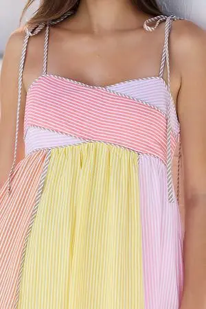 English Factory Colorblock Empire Dress
