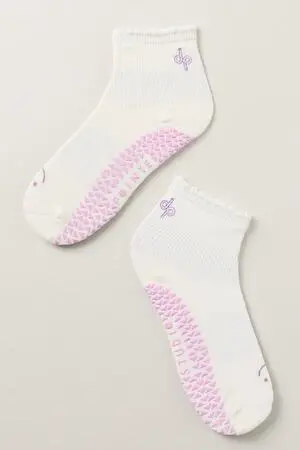 POINTE STUDIO X Daily Practice Pilates Grip Socks - White