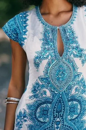 Calypso St. Barth Medallion 100% Len Dress