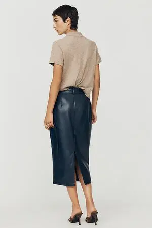 MARE MARE Faux-leather Midi Pencil Skirt