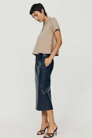 MARE MARE Faux-leather Midi Pencil Skirt