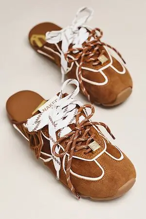 NAKED WOLFE Admire Suede Sneaker Mules - Tan