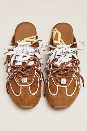 NAKED WOLFE Admire Suede Sneaker Mules - Tan