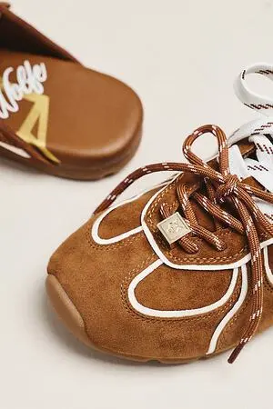 NAKED WOLFE Admire Suede Sneaker Mules - Tan