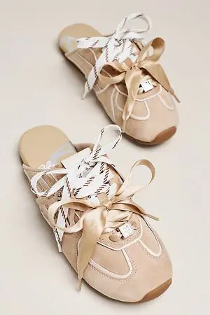 NAKED WOLFE Admire Suede Sneaker Mules White