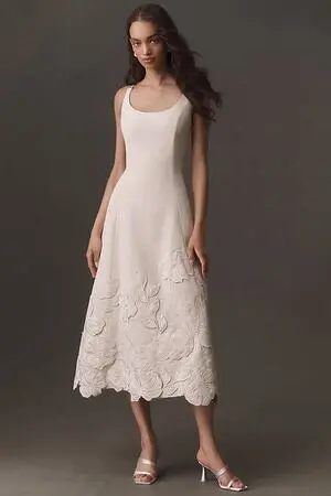 Mestiza New York Amanda Appliqué Midi Dress - Ivory