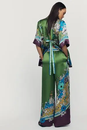 ALEMAIS Nanci Silk Pants - Green