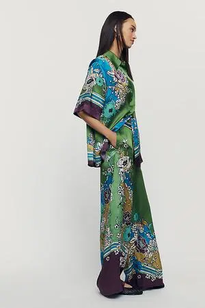 ALEMAIS Nanci Silk Pants - Green