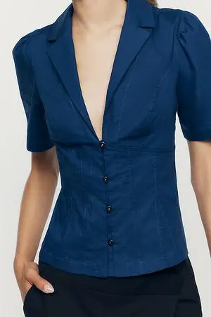 Maeve Short-sleeve Blazer Top